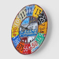 License Plate Clock Vintage Numbers Car Tag Art | Zazzle