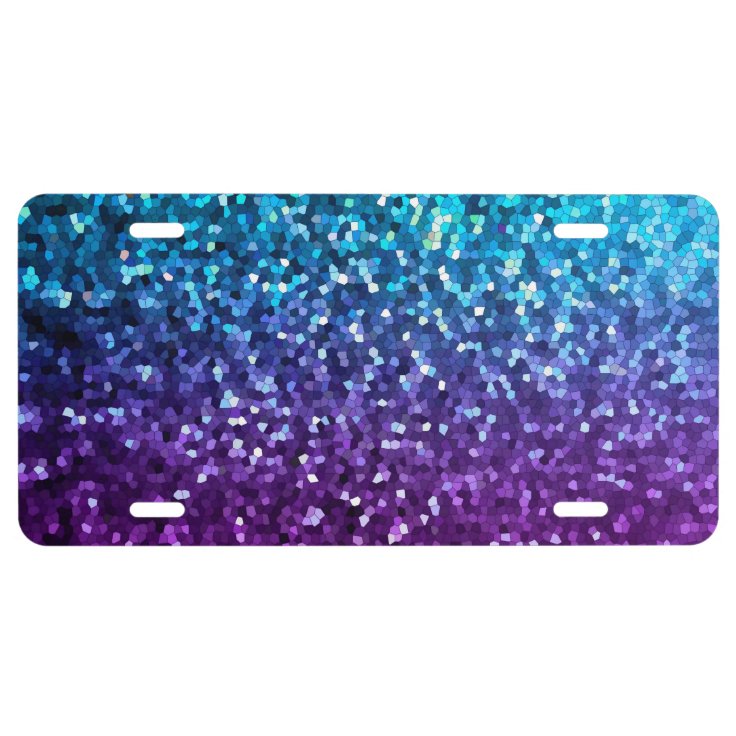 License Plate Cover Mosaic Sparkley Texture | Zazzle