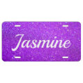 License Plate - Custom Glitter Name Purple | Zazzle