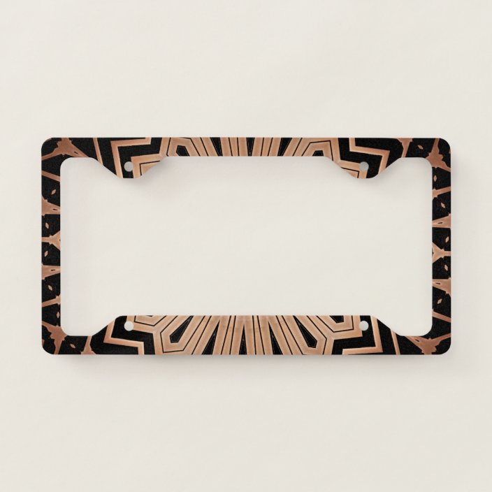 License Plate Frame - Copper and Black pattern | Zazzle.com