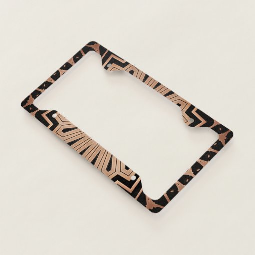 License Plate Frame - Copper and Black pattern | Zazzle