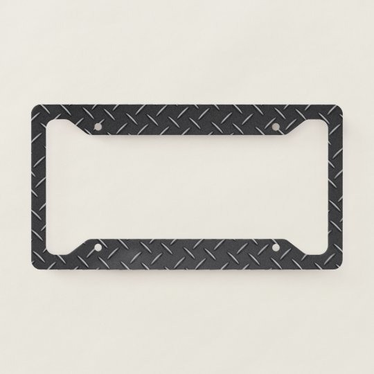 License Plate Frame - Diamond Plate Black | Zazzle.com