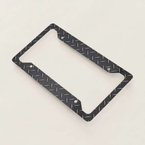License Plate Frame - Diamond Plate Black | Zazzle