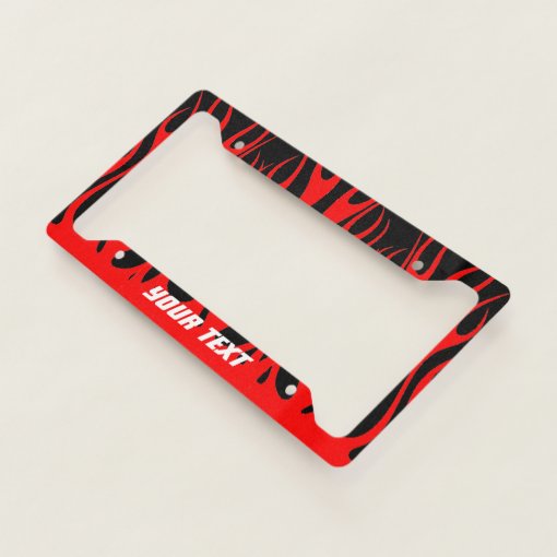License Plate Frame - Fire Red Black | Zazzle