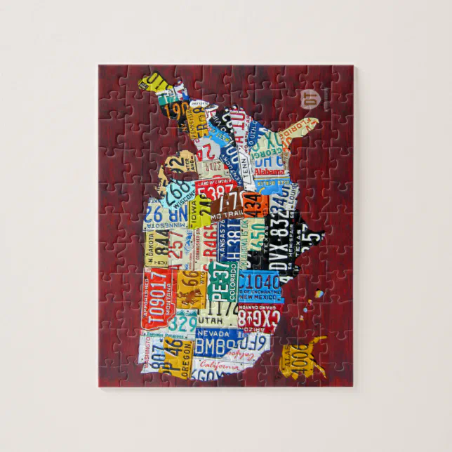 License Plate Map of the USA 2012 Puzzle | Zazzle