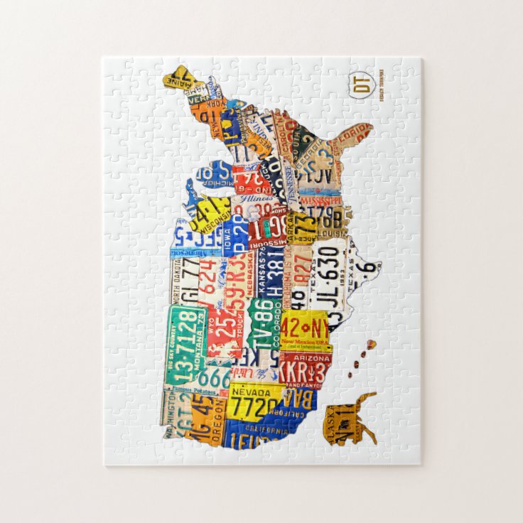 License Plate Map of the USA Puzzle | Zazzle