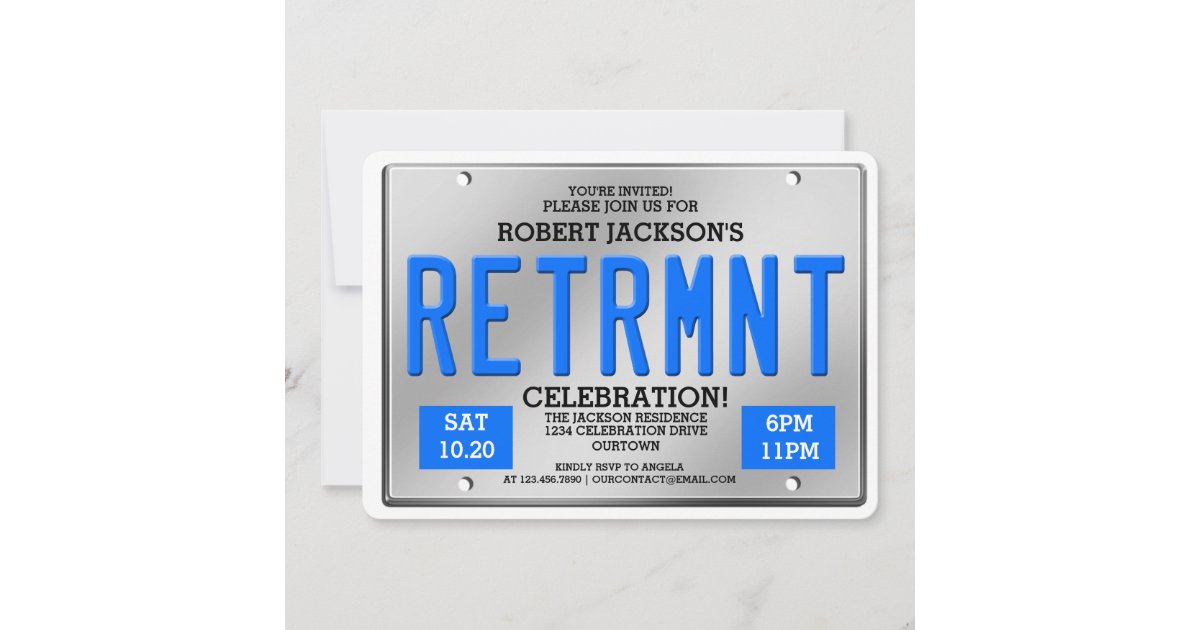 License Plate Retirement Party Invitations | Zazzle