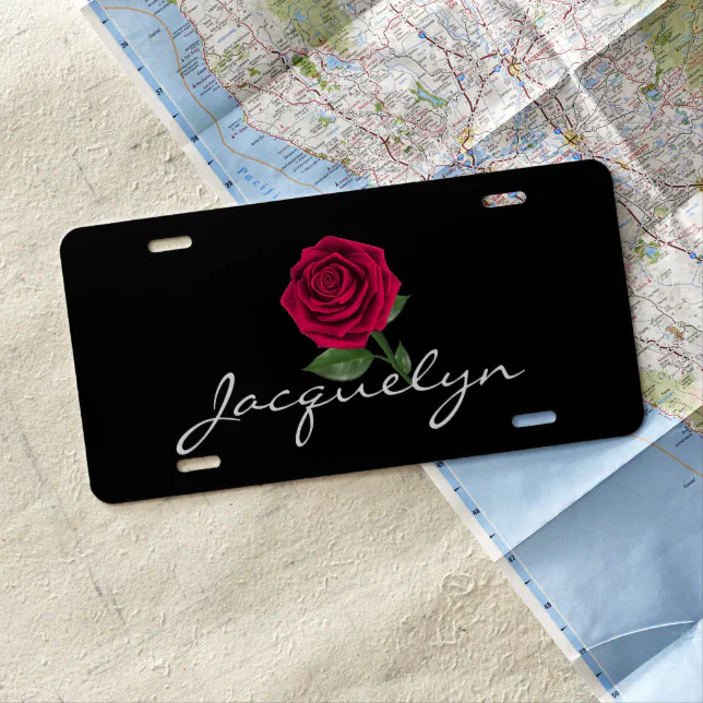 License Plate - Rose Name | Zazzle