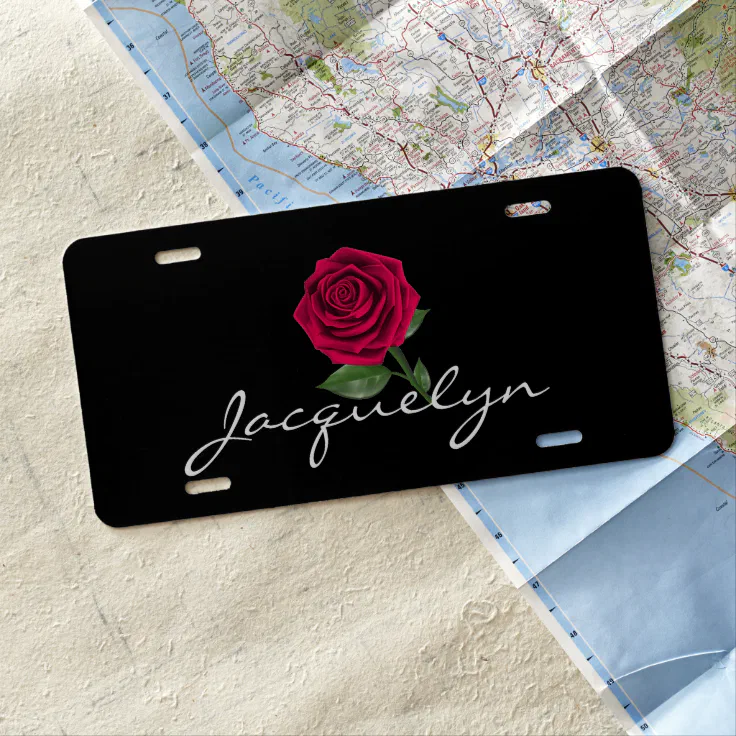License Plate - Rose Name | Zazzle
