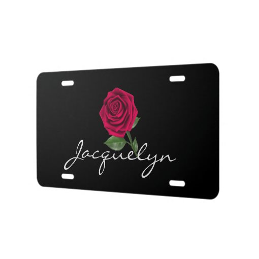 License Plate - Rose Name | Zazzle