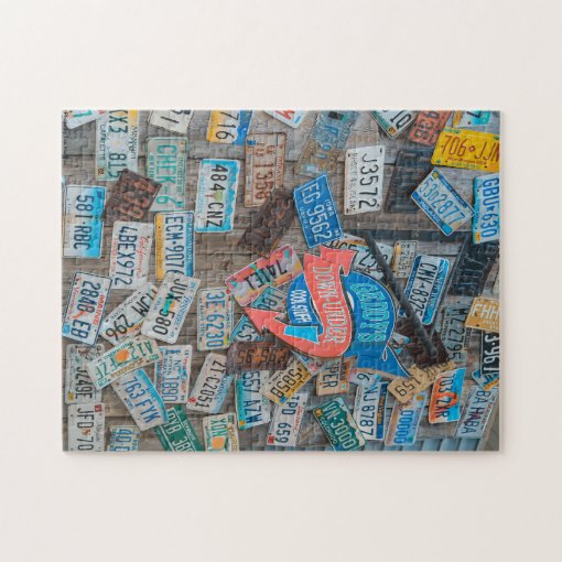 License Plate Wall Store Front Jigsaw Puzzle | Zazzle