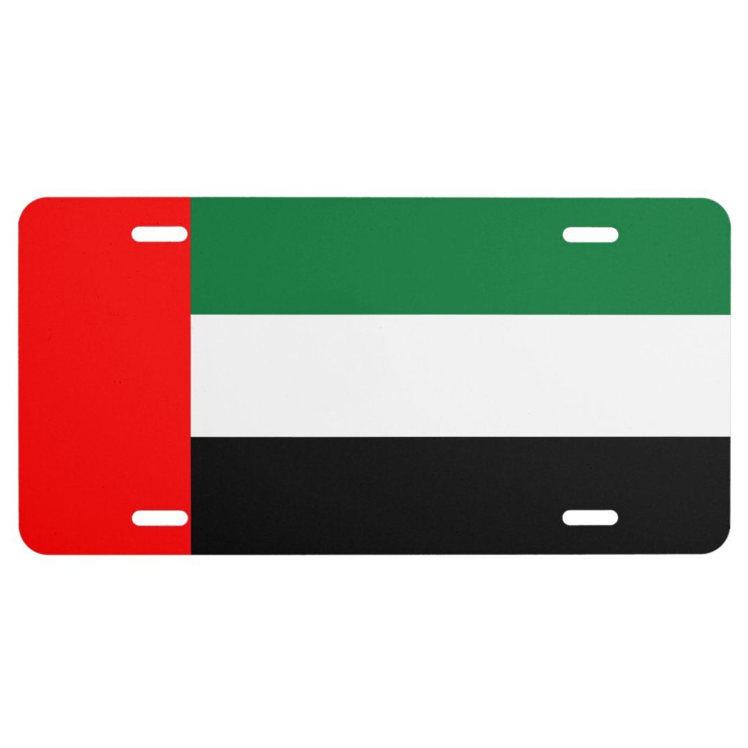 License plate with Flag of United Arab Emirates | Zazzle