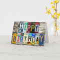 License Plates Happy Birthday Card | Zazzle