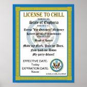 License to Chill Retirement certificate Poster | Zazzle
