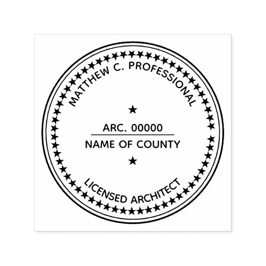 Licensed Architect LLC stamp with star round DIY | Zazzle.com