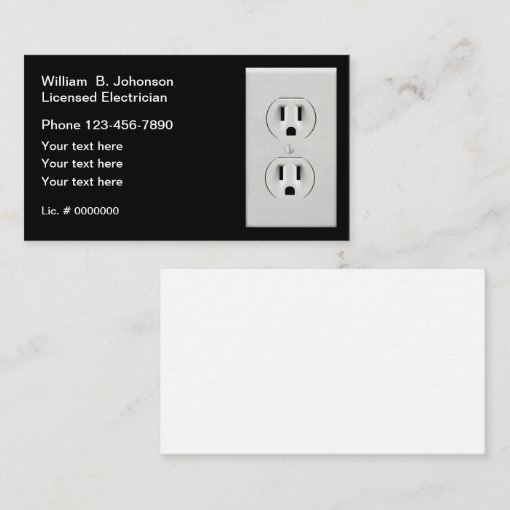 LIcensed Electrician Modern Business Card | Zazzle