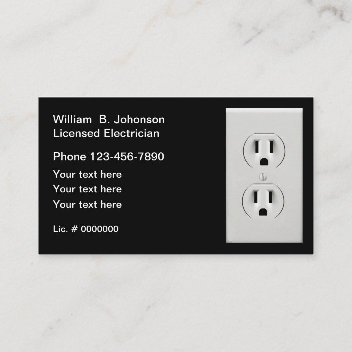 LIcensed Electrician Modern Business Card | Zazzle.com