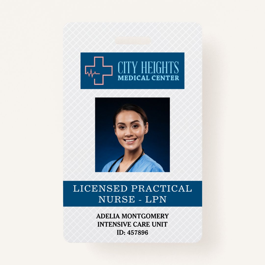 Licensed Practical Nurse LPN Name Photo ID Logo Badge | Zazzle