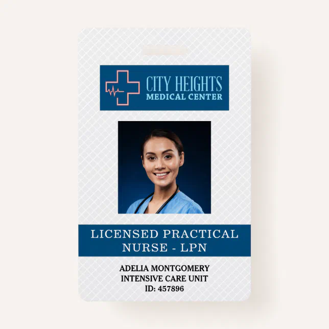 Licensed Practical Nurse LPN Name Photo ID Logo Badge | Zazzle