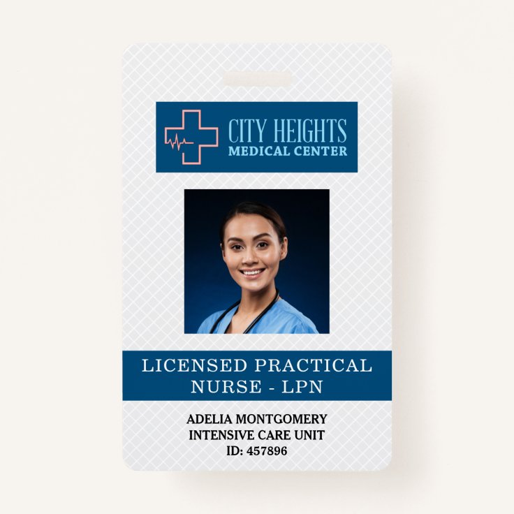 Licensed Practical Nurse LPN Name Photo ID Logo Badge | Zazzle