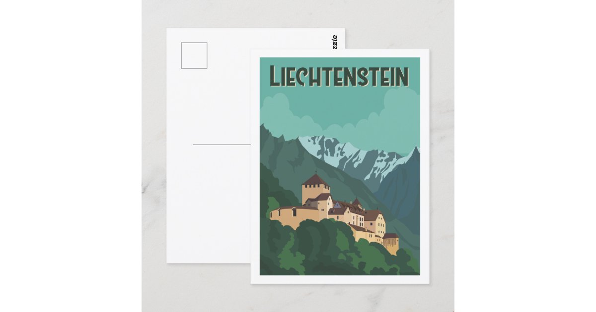 Liechtenstein Famous Travel Place Illustration Postcard | Zazzle