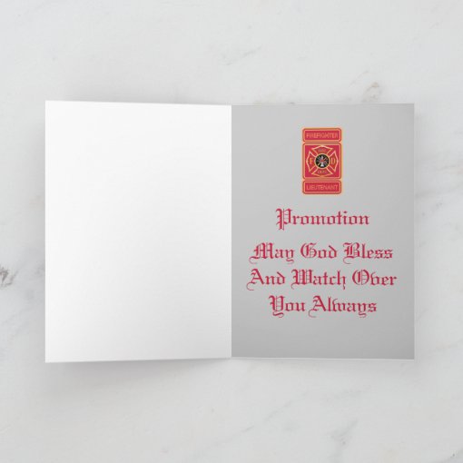 Lieutenant Firefighter's Promotion Card | Zazzle