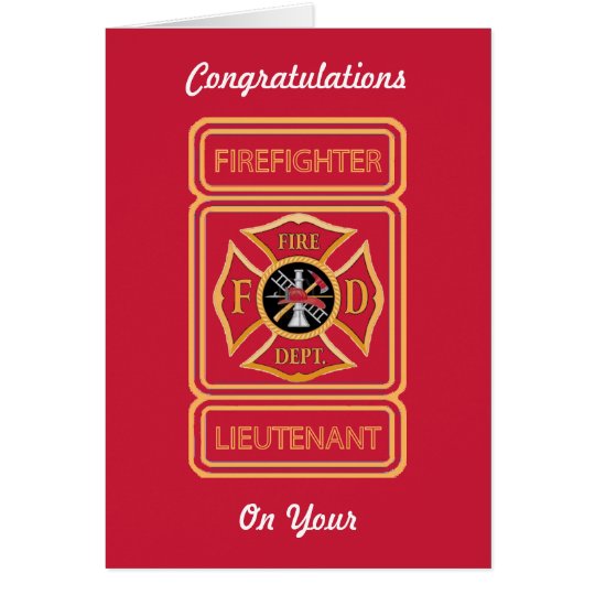 Lieutenant Firefighter's Promotion Card | Zazzle.com
