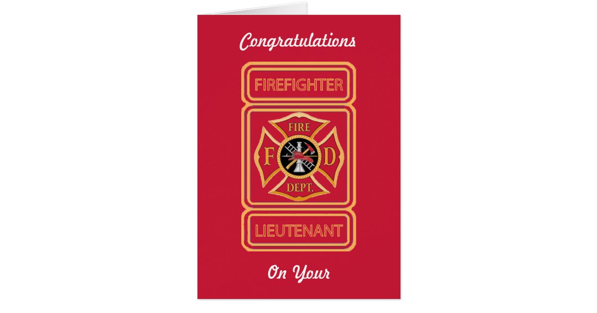 Lieutenant Firefighter's Promotion Card | Zazzle.com