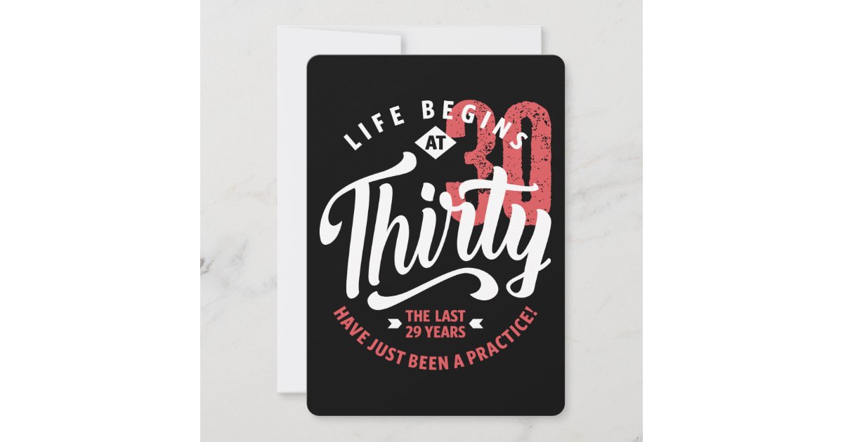 Life Begins at 30 | 30th Birthday Card | Zazzle