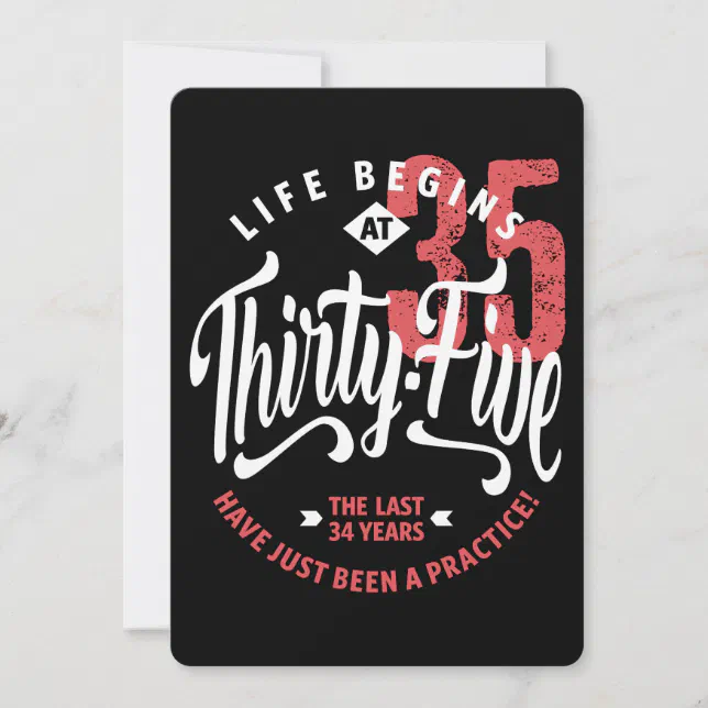 Life Begins at 35 | 35th Birthday Card | Zazzle