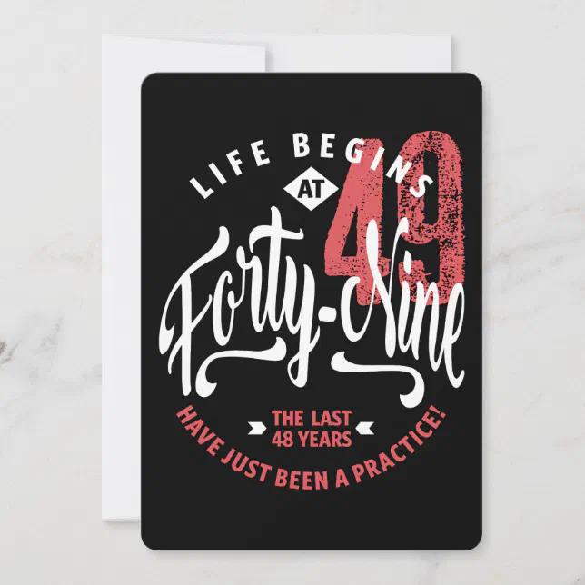 Life Begins at 49 | 49th Birthday Card | Zazzle