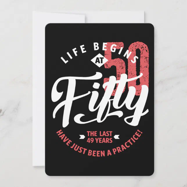 Life Begins at 50 | 50th Birthday Card | Zazzle