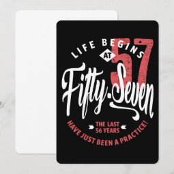 Life Begins at 57 | 57th Birthday Card | Zazzle