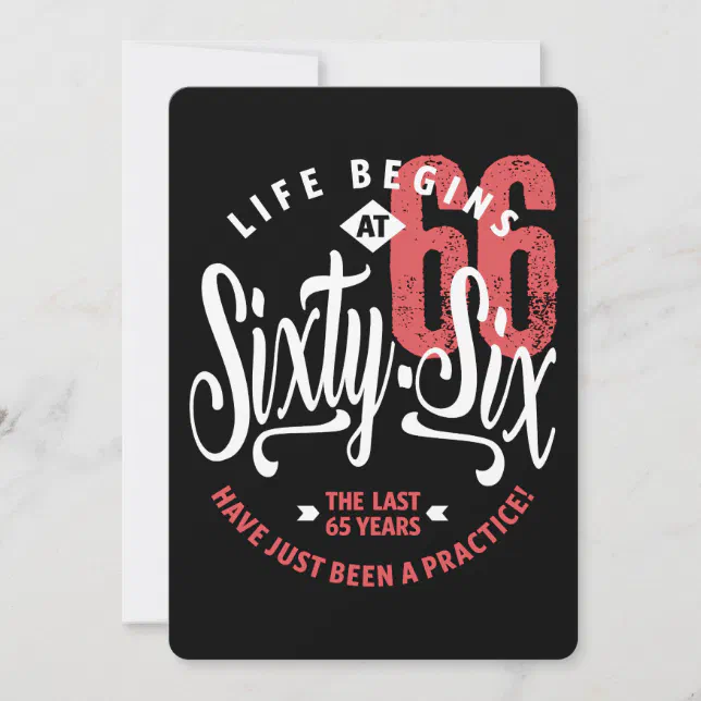 Life Begins at 66 | 66th Birthday Card | Zazzle