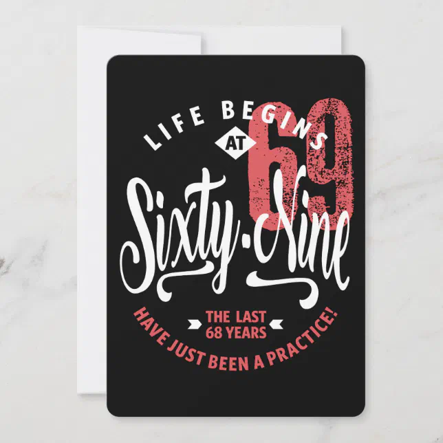 Life Begins at 69 | 69th Birthday Card | Zazzle