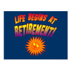Life Begins at Retirement, relaxing at the beach Postcard | Zazzle.com