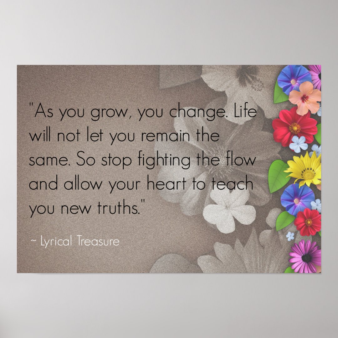 Life Change Inspirational Quote Poster | Zazzle