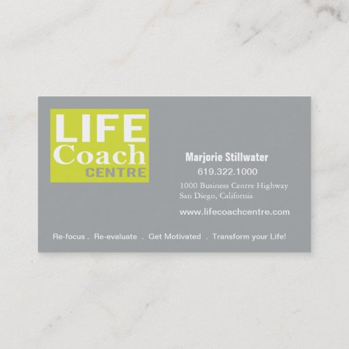 Life Coach Centre Personal Goals Motivational Business Card | Zazzle