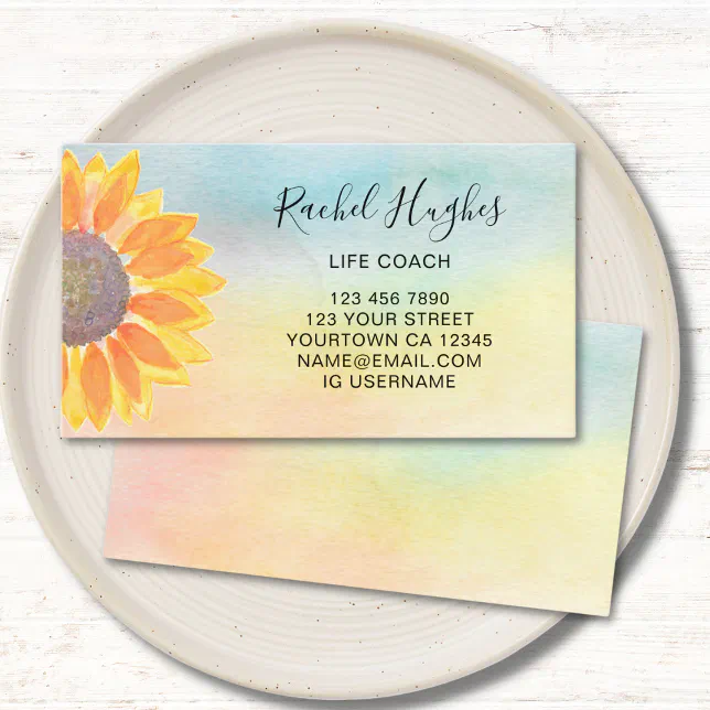 Life Coach Colorful Floral Business Card | Zazzle