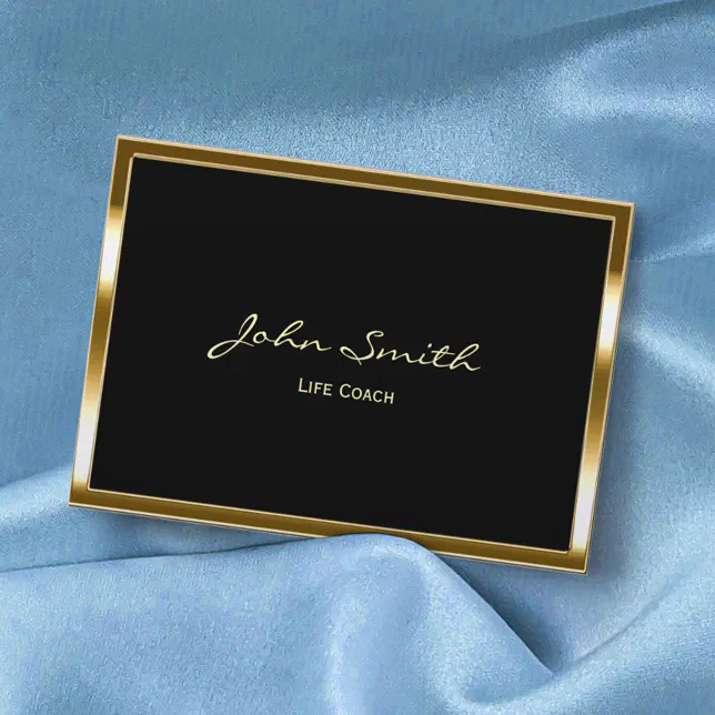 Life Coach Counselor Therapy Gold Border Business Card | Zazzle