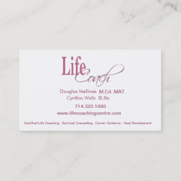 Life Coach I Personal Goals Spiritual Counseling Business Card | Zazzle
