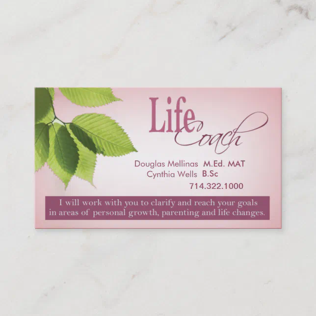 Life Coach I Personal Goals Spiritual Counseling Business Card | Zazzle