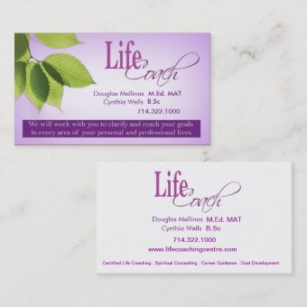 Life Coach I Personal Goals Spiritual Counseling Business Card | Zazzle