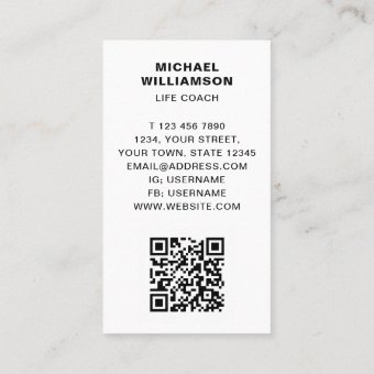 Life Coach QR Code Business Card | Zazzle
