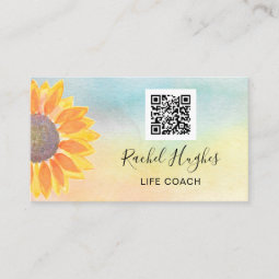 Life Coach QR Code Colorful Business Card | Zazzle