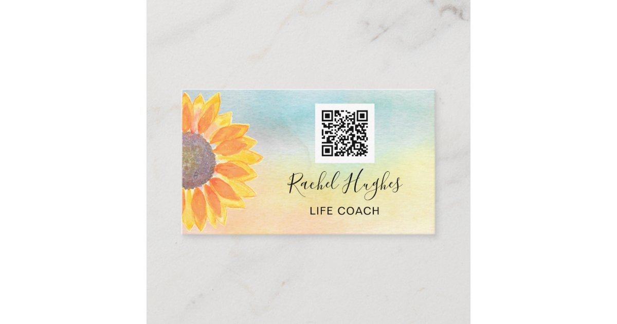 Life Coach QR Code Colorful Business Card | Zazzle