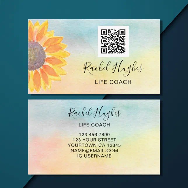 Life Coach QR Code Colorful Business Card | Zazzle