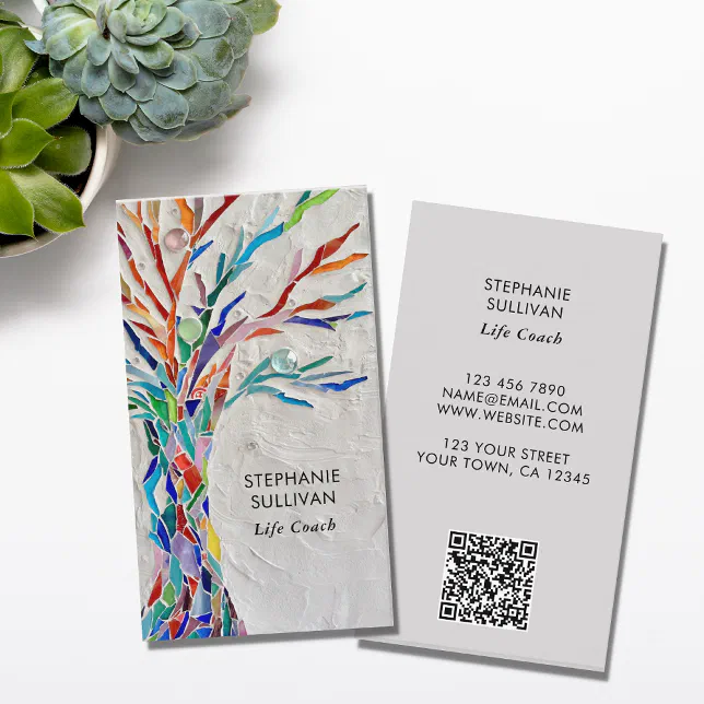 Life Coach QR Code Tree Of Life Business Card | Zazzle