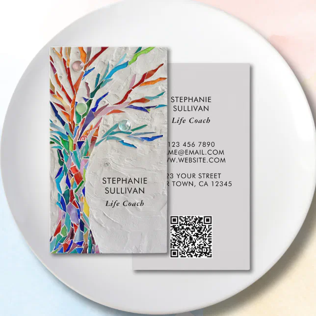 Life Coach QR Code Tree Of Life Business Card | Zazzle
