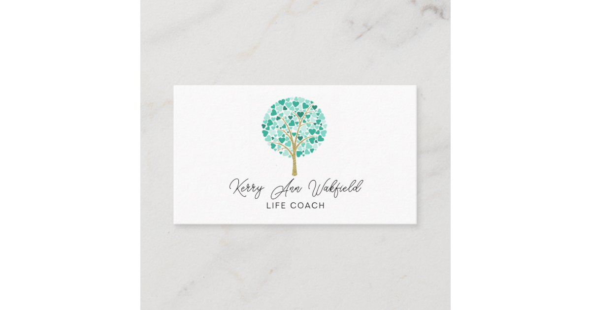Life coach tree of life therapist yoga healer business card | Zazzle